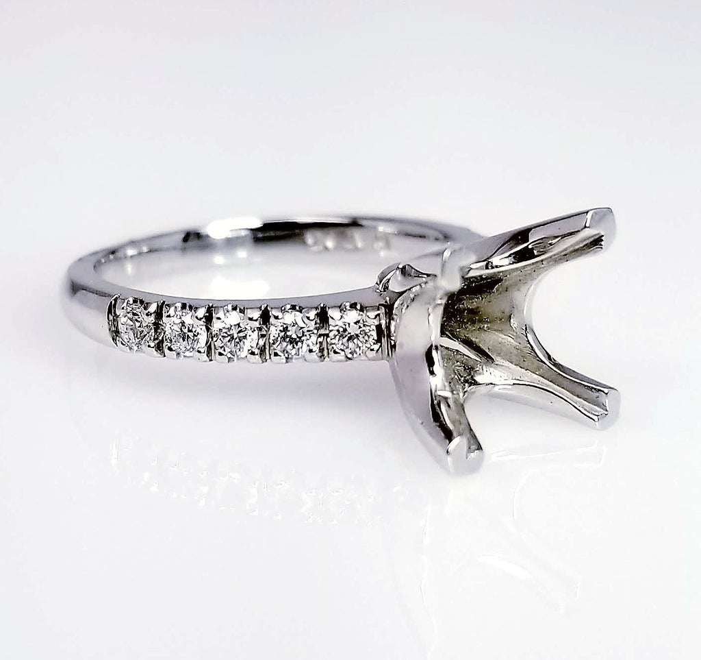 "ENGR02213" French Pave Diamond Engagement Ring Setting – SEA Wave Diamonds